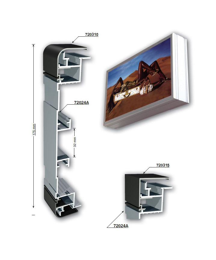 Double sided lightbox 175mm